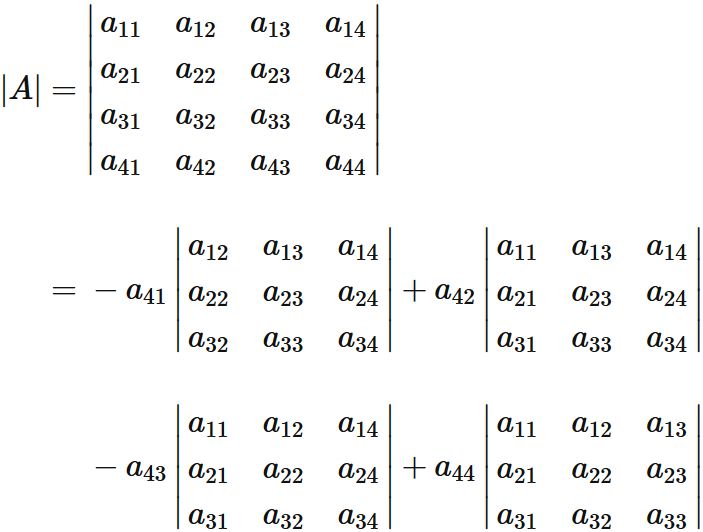 Cofactor expansion (3x3, 4x4) examples - SEMATH INFO